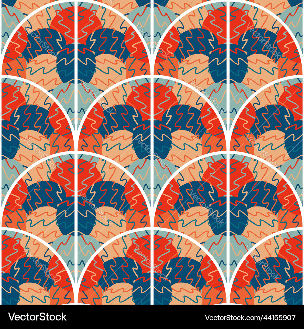 Hand drawn circle shapes kaleidoscope seamless Vector Image