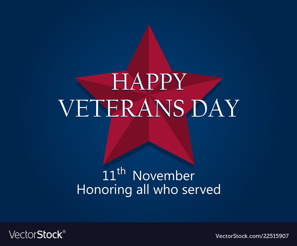 Happy veterans day 11th of november honoring all Vector Image