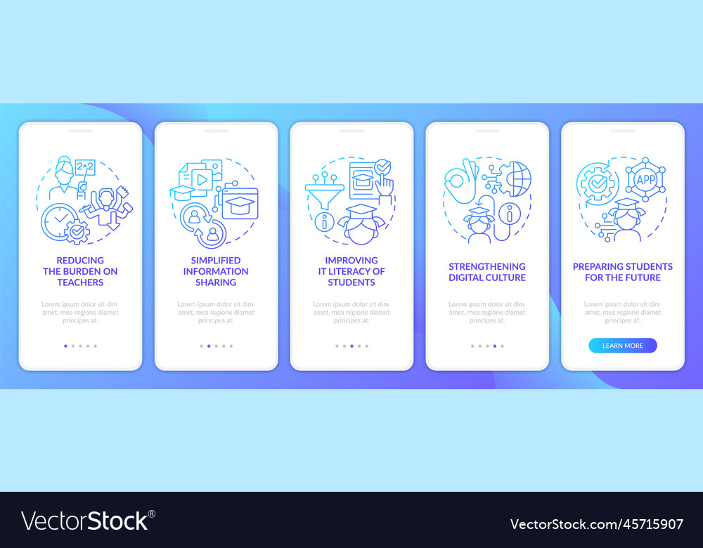 Ict benefits in education blue gradient Royalty Free Vector Ict benefits in education blue gradient Royalty Free Vector