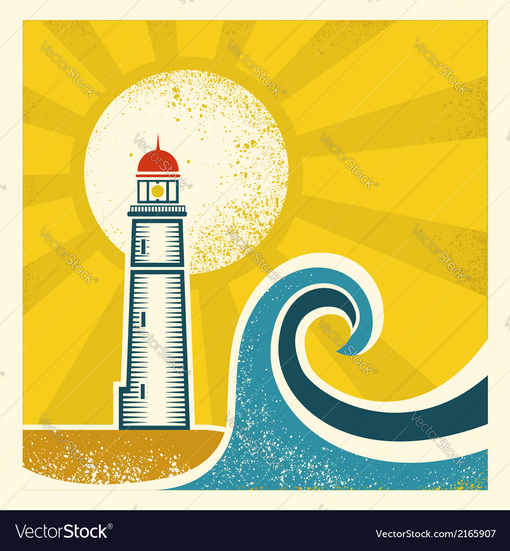 Lighthouse poster Royalty Free Vector Image - VectorStock