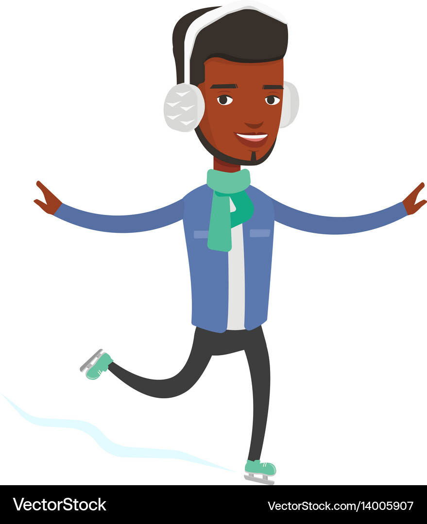 Man ice skating Royalty Free Vector Image - VectorStock
