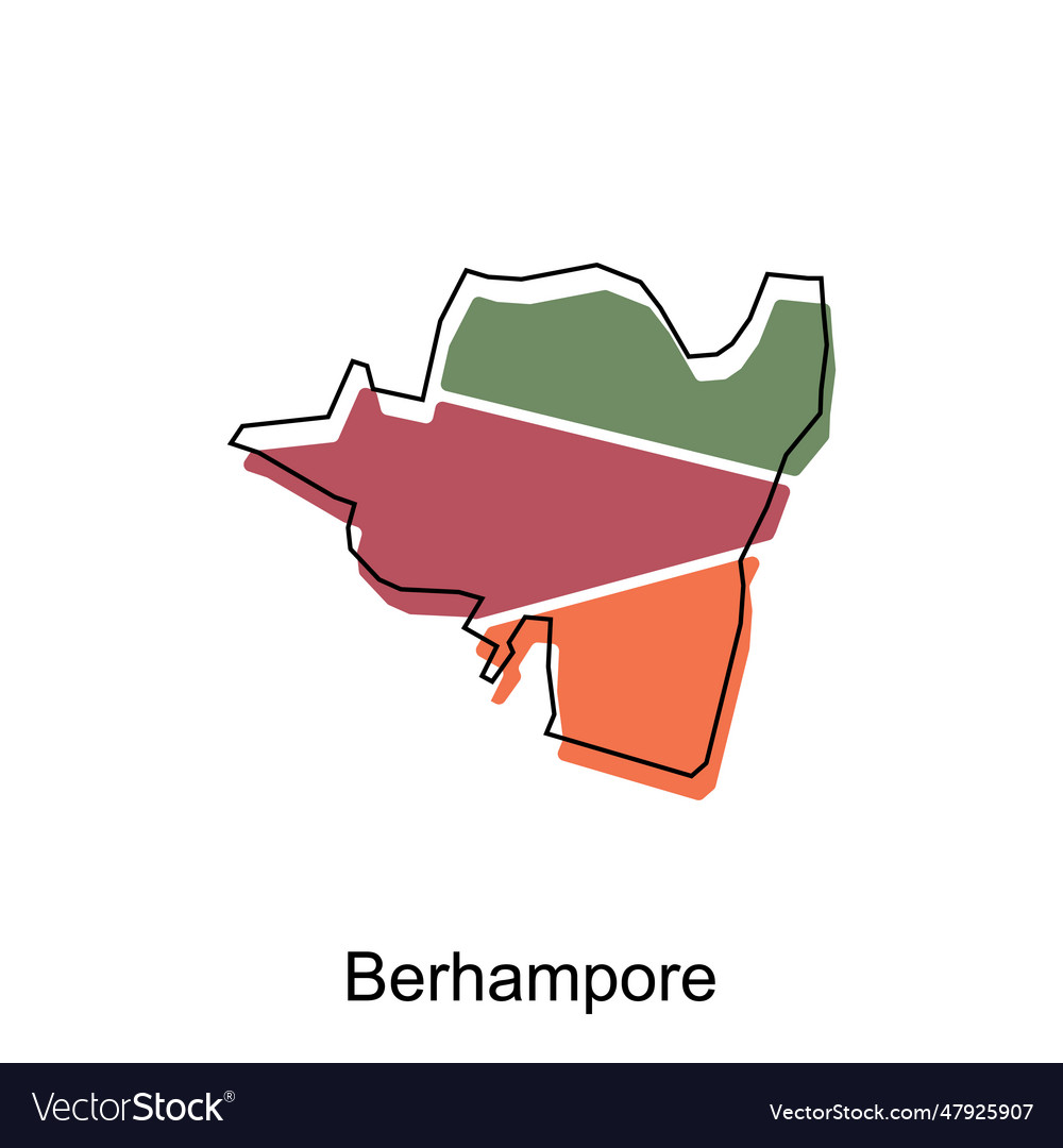 Map Of Berhampore Modern Geometric Map Of India Vector Image