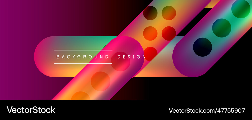 Round shapes and lines with fluid gradients Vector Image