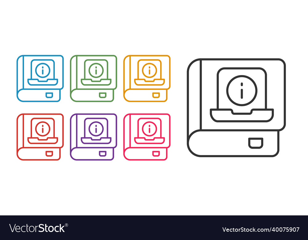 Set line user manual icon isolated on white Vector Image