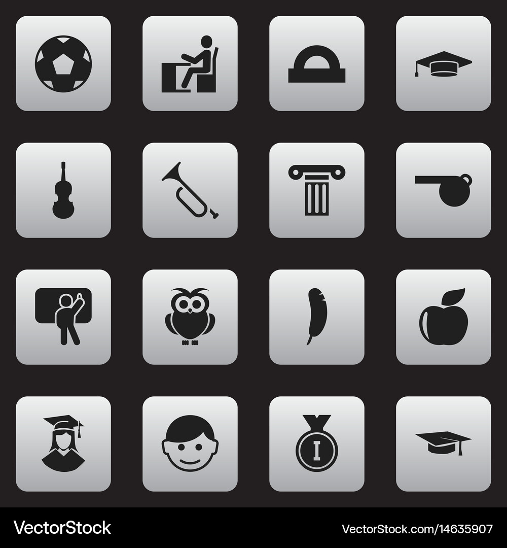 Set of 16 editable education icons includes Vector Image