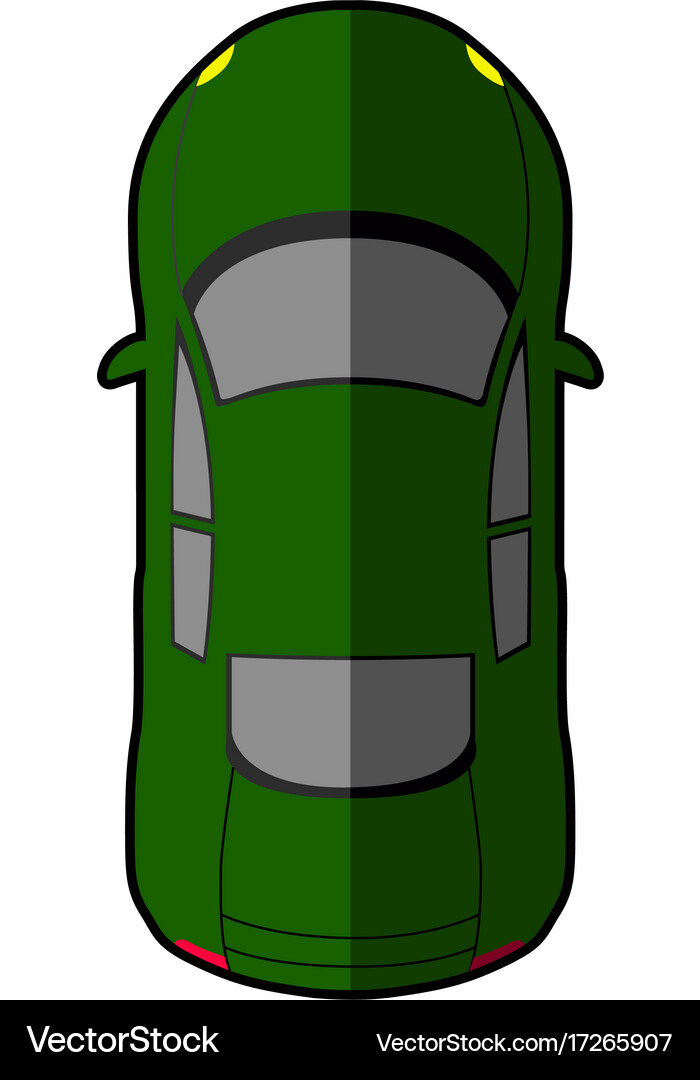 Top view of a car Royalty Free Vector Image - VectorStock