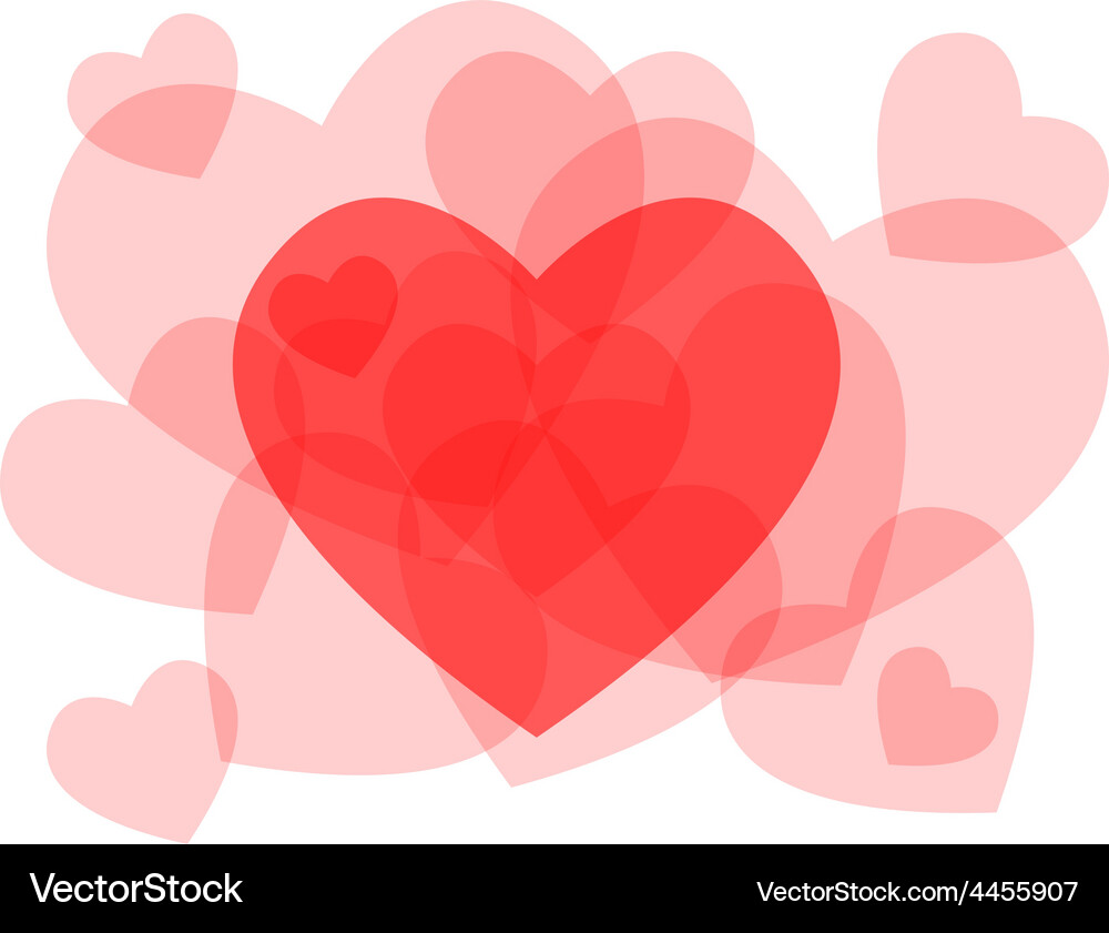 Transparent heart symbols card Royalty Free Vector Image