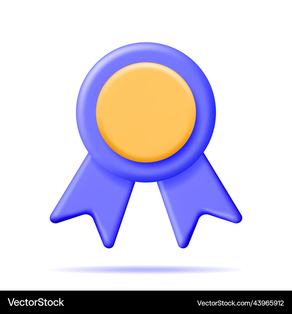 3d winner medal with ribbon isolated Royalty Free Vector