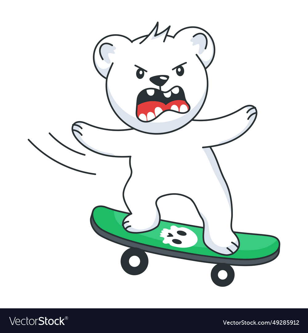 Bear skating Royalty Free Vector Image - VectorStock