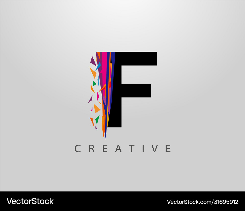 Creative letter f logo mosaic abstract Royalty Free Vector