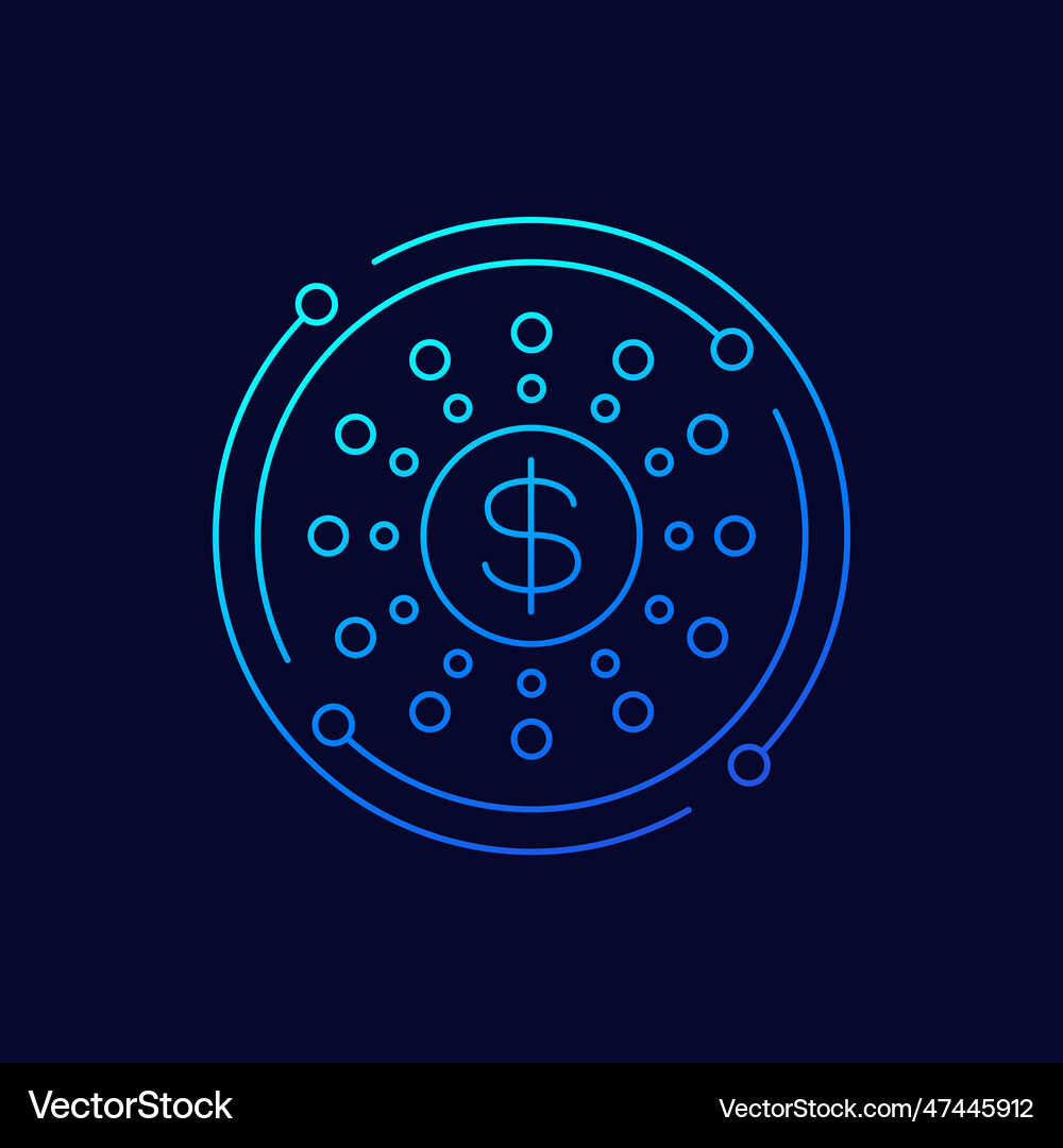 Crowdfunding raising money icon linear design Vector Image