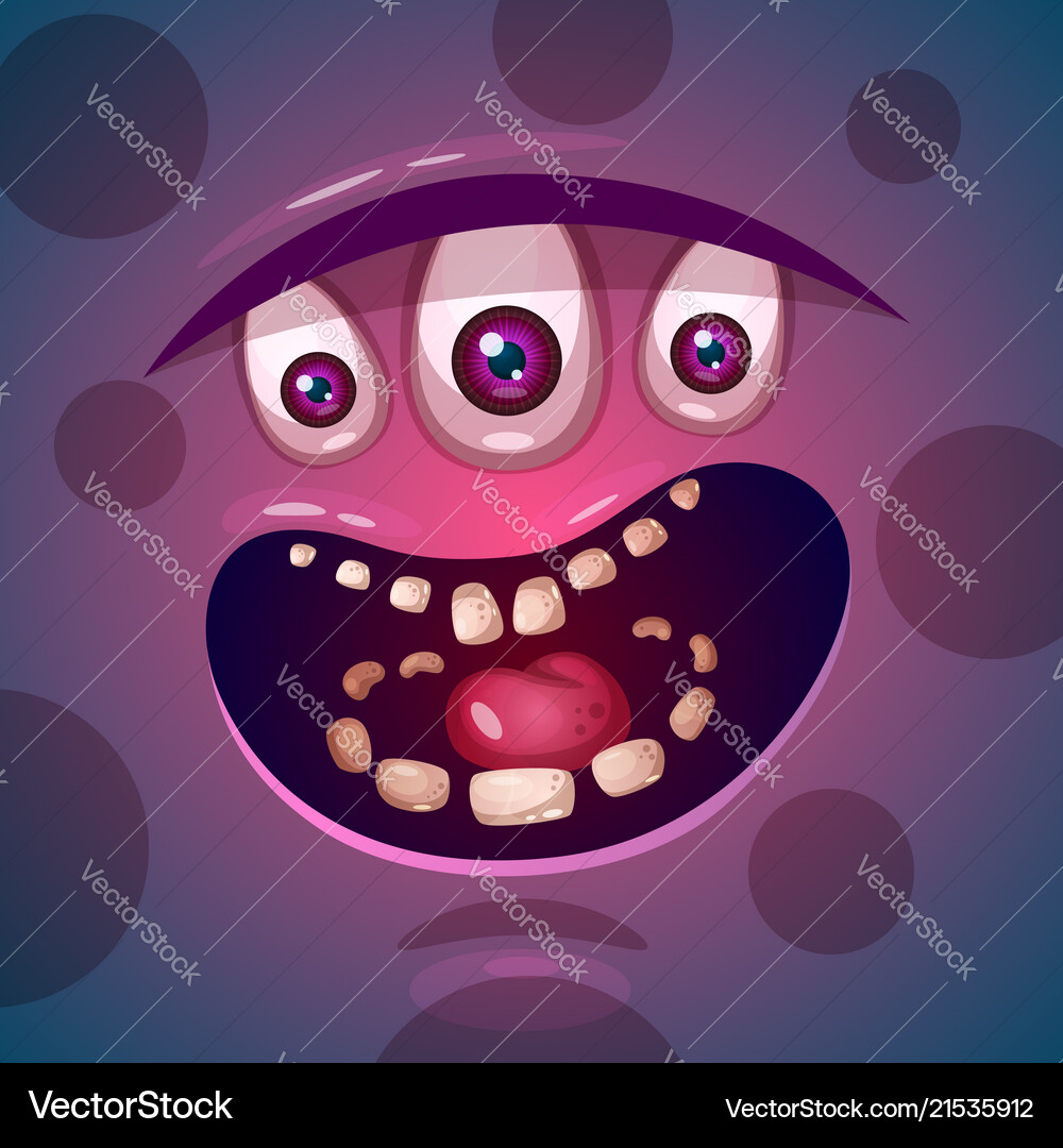 Cute funny crazy monster character he is Vector Image
