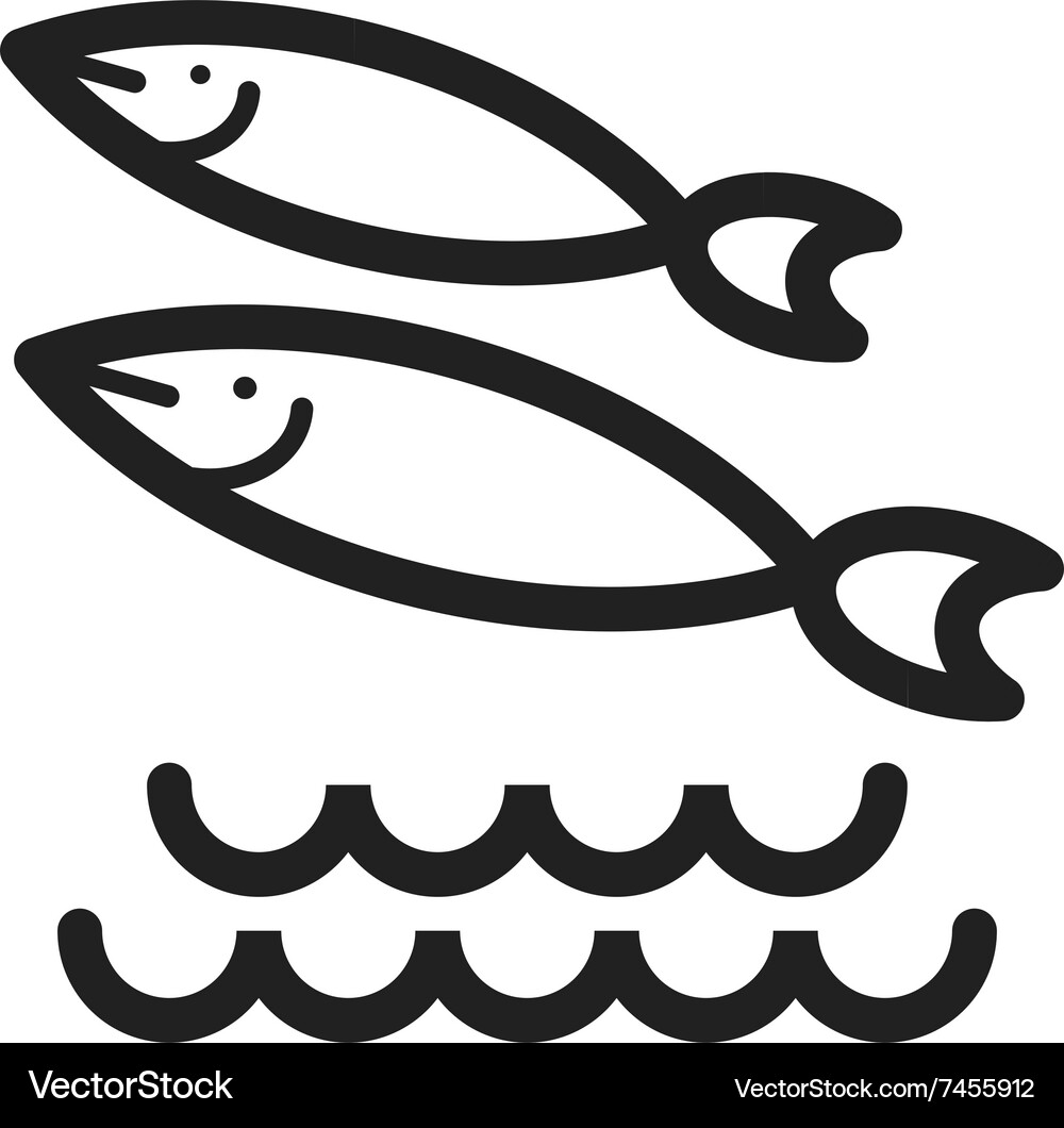 Fish swimming in water Royalty Free Vector Image