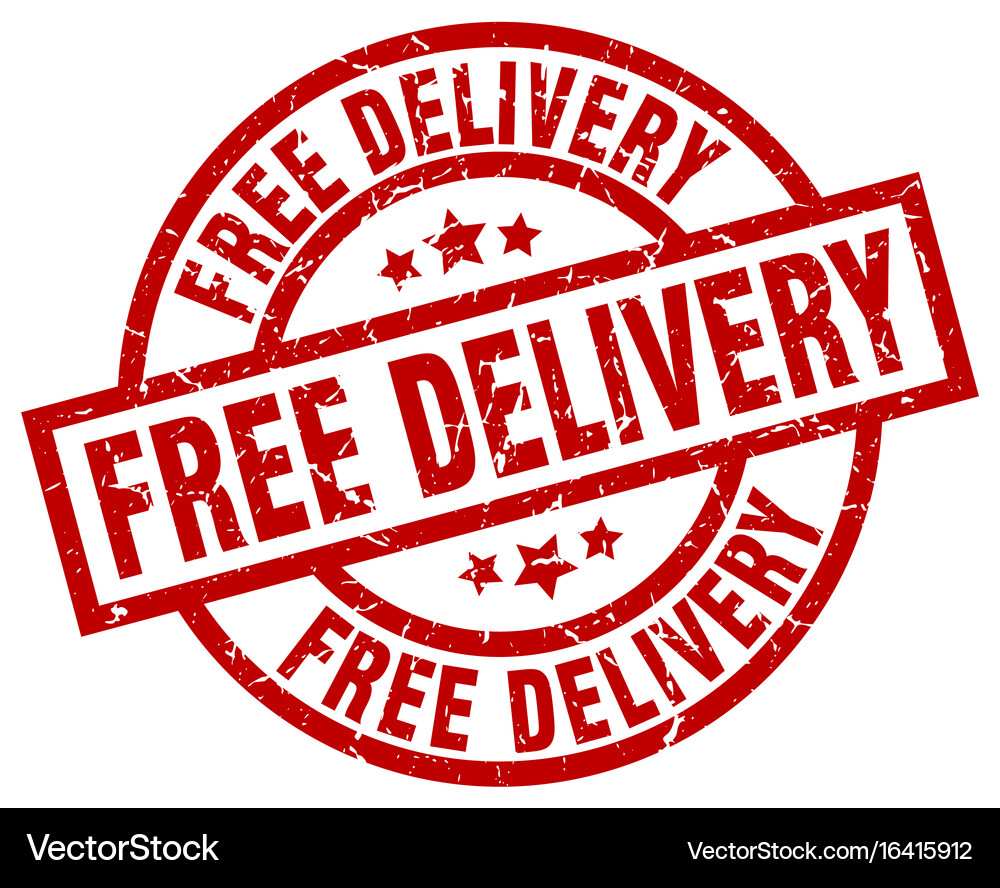 Free delivery round red grunge stamp Royalty Free Vector
