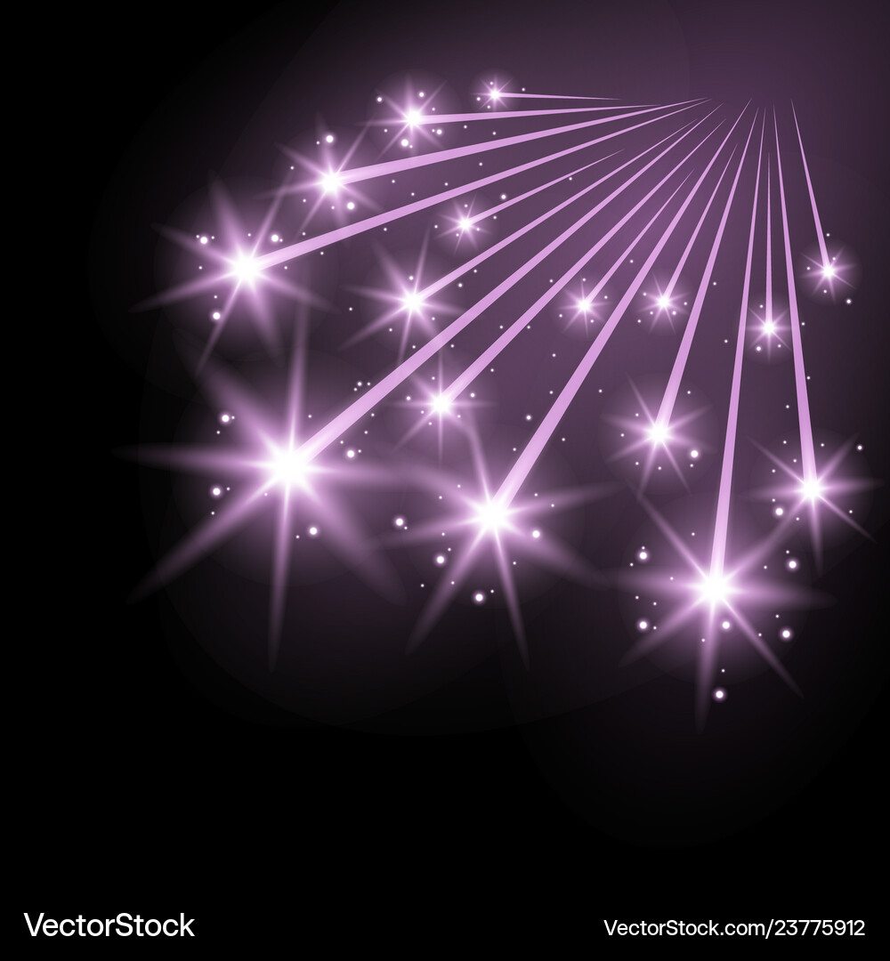 Glittering falling stars with stardust purple Vector Image