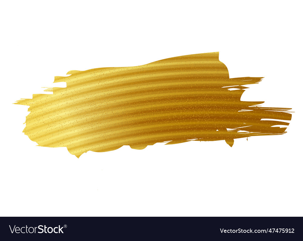 Gold paint brush stroke Royalty Free Vector Image