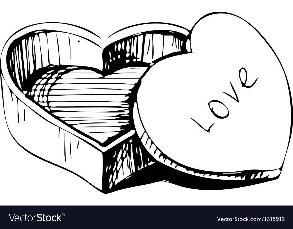 Heart Shaped Box Royalty Free Vector Image VectorStock