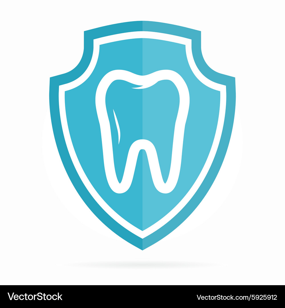 Logo combination of shield and tooth Royalty Free Vector
