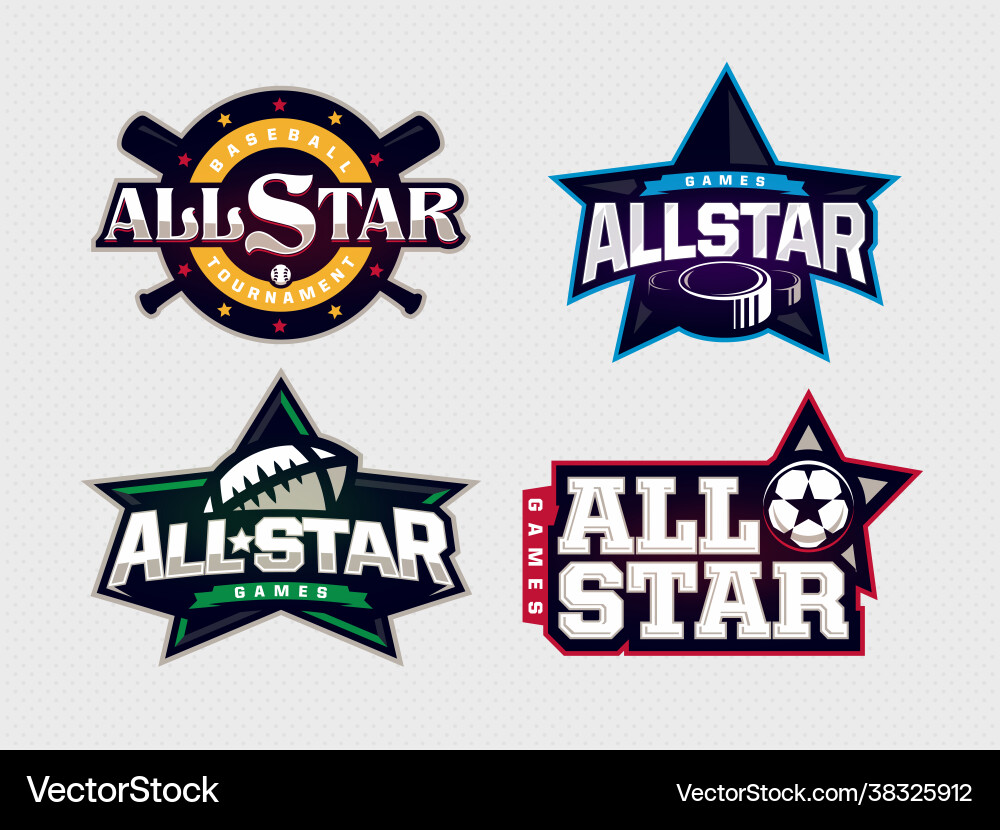 Modern professional emblem all star collection Vector Image