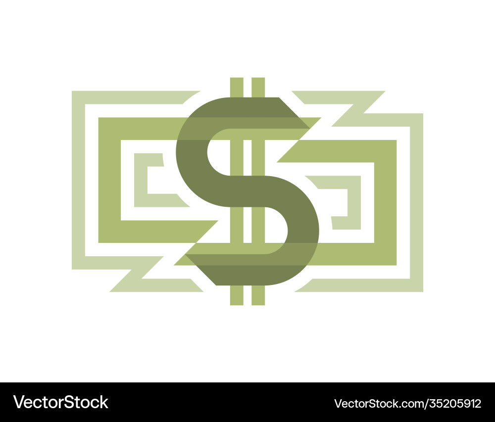 Money dollar - logo currency Royalty Free Vector Image