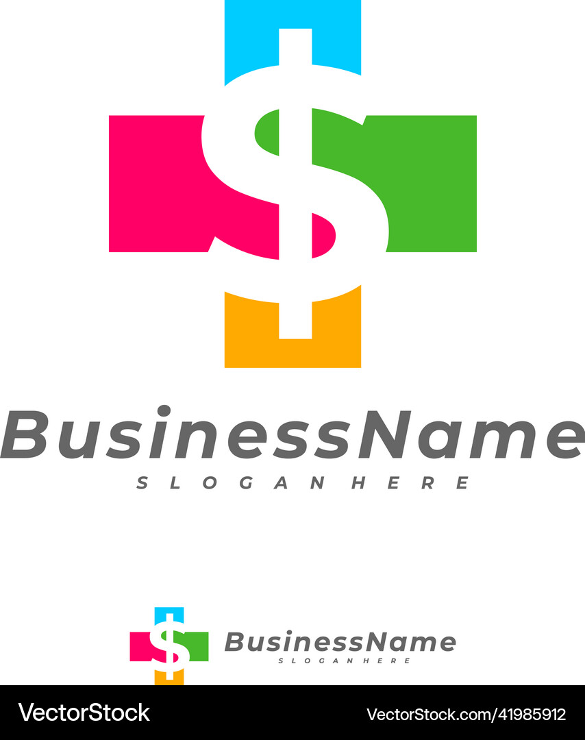 Money health logo template creative Royalty Free Vector