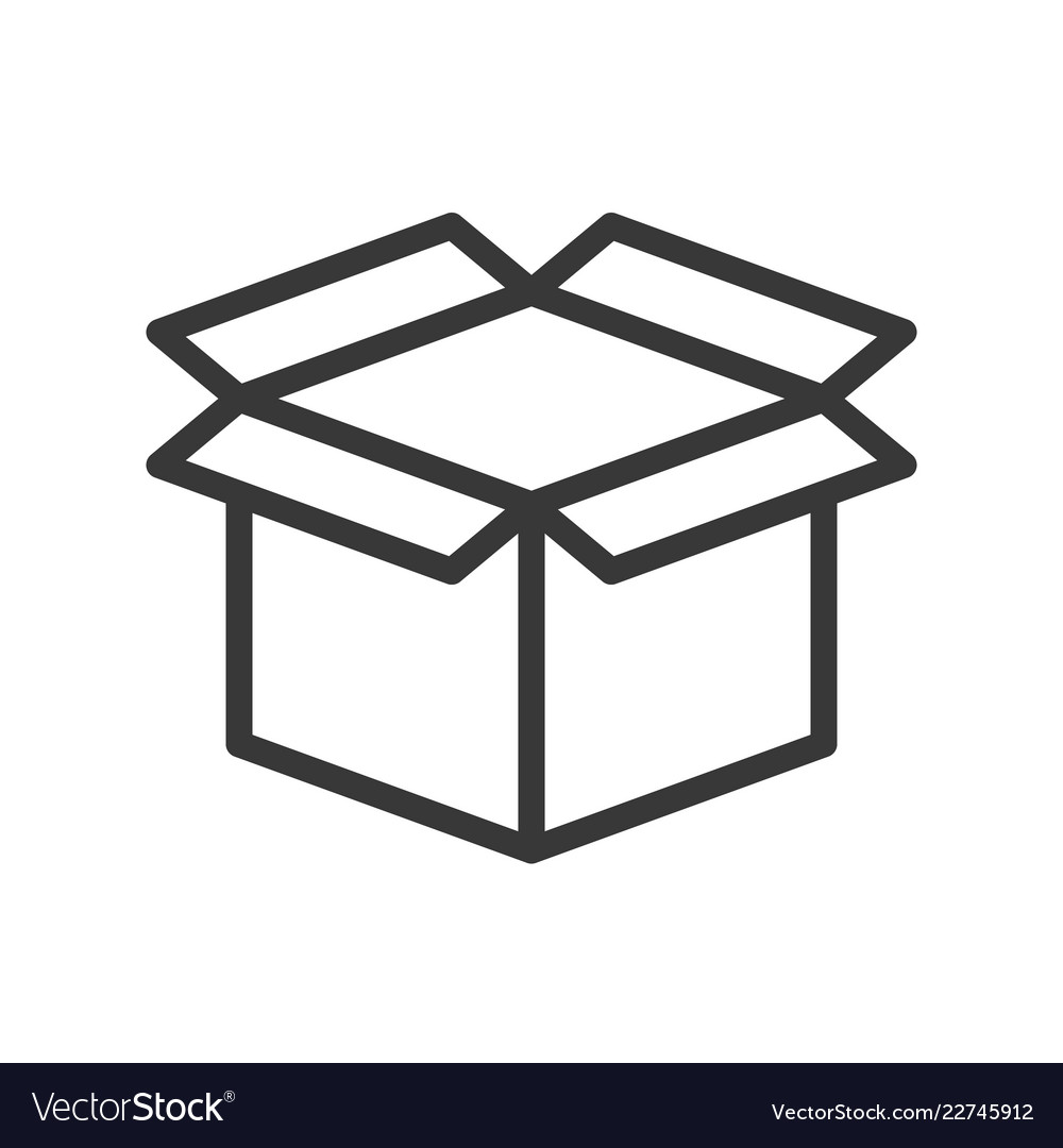 Open Box Shipping And Logistic Icon Outline Vector Image