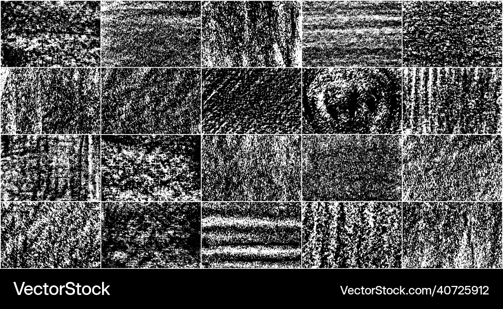 Set of distressed black and white texture Vector Image