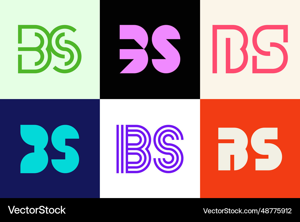 Set of letter bs logos Royalty Free Vector Image