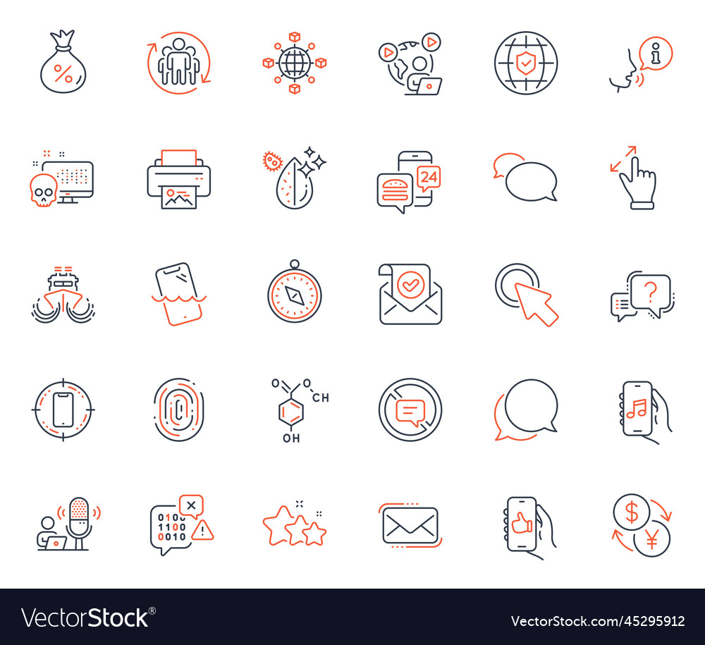 Technology icons set included icon as print image Vector Image