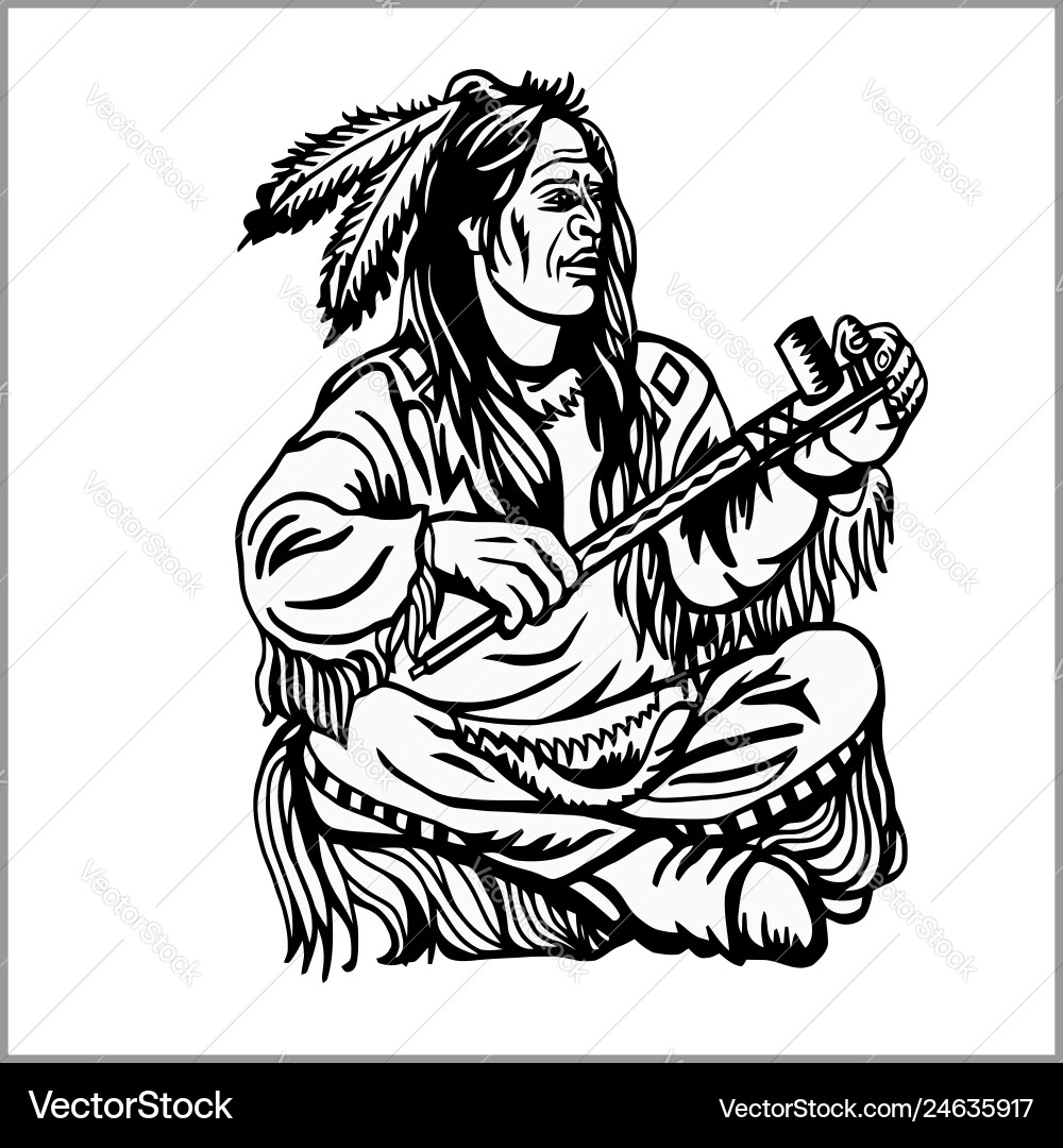 American native chief Royalty Free Vector Image