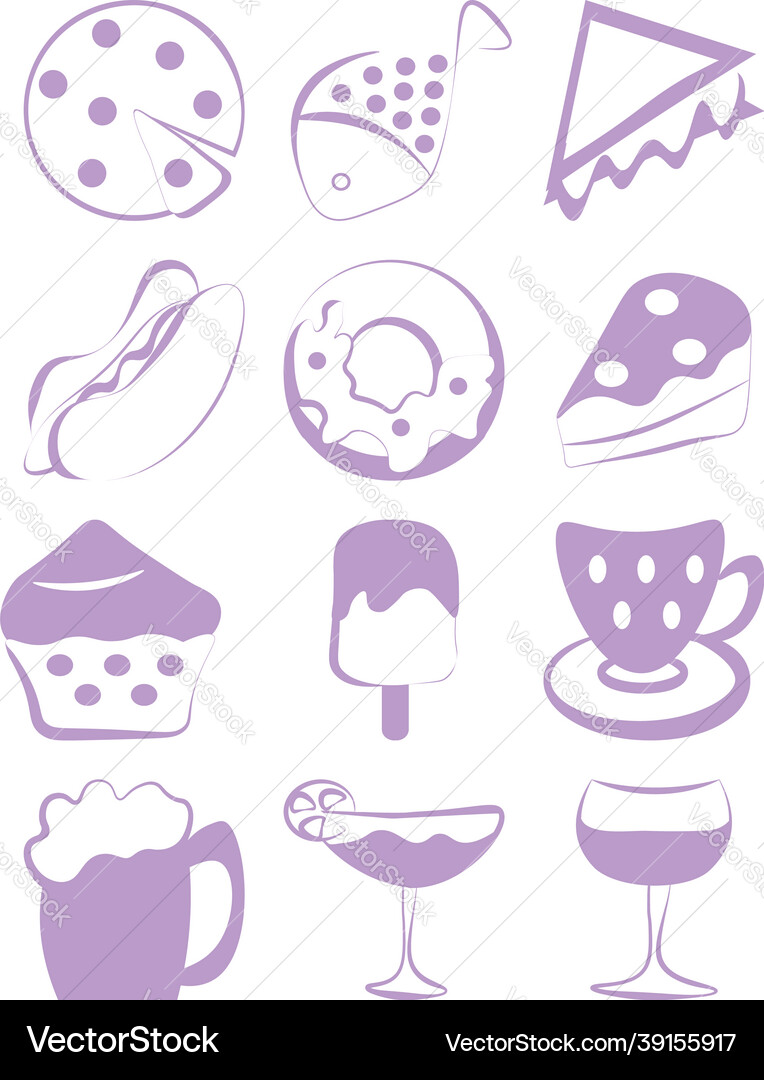 Cafe food icon on white background Royalty Free Vector Image