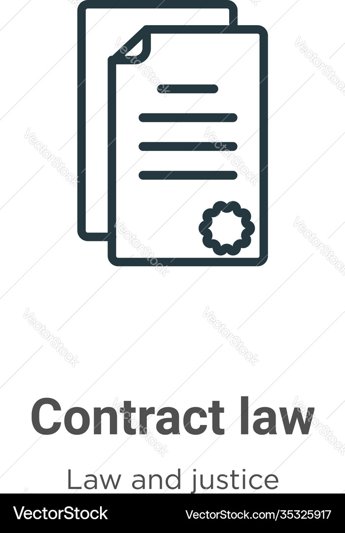 Contract law outline icon thin line black Vector Image