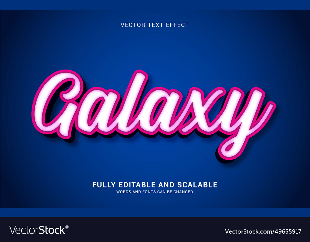Editable text effect galaxy style Royalty Free Vector Image