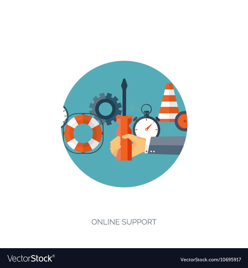 Flat background web service Royalty Free Vector Image