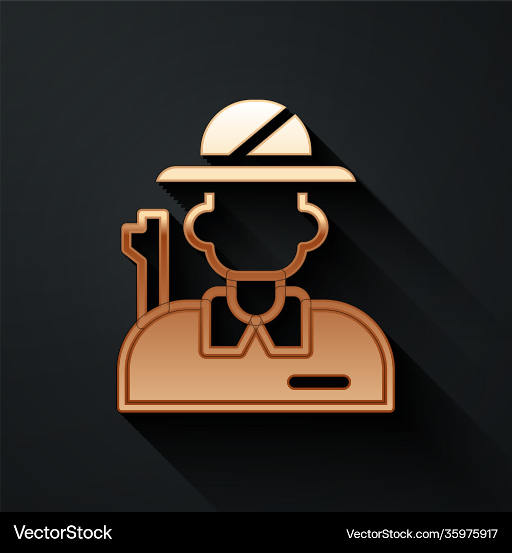 Gold hunter icon isolated on black background Vector Image