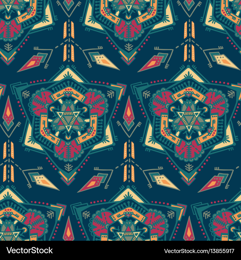 Handdrawn ethnic ornamental seamless Royalty Free Vector