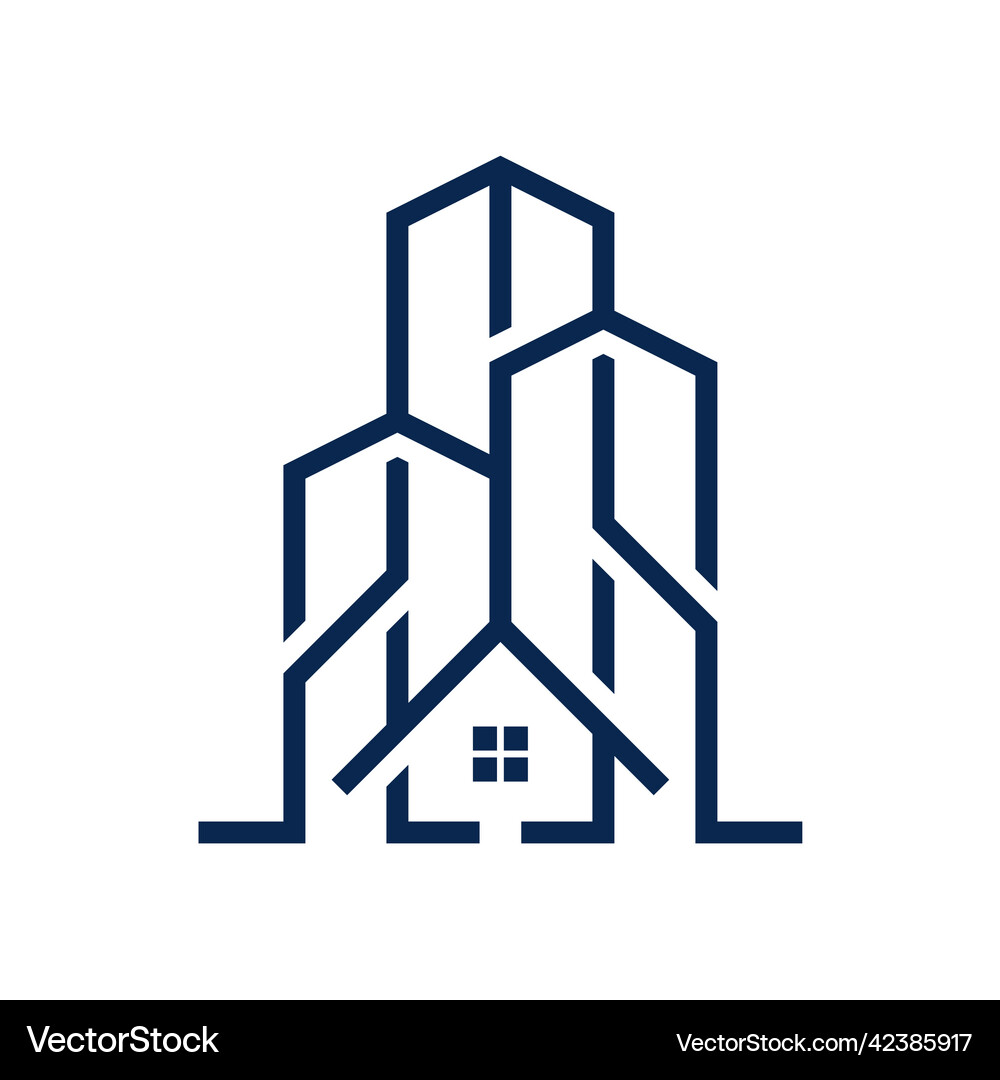Home building business logo design Royalty Free Vector Image