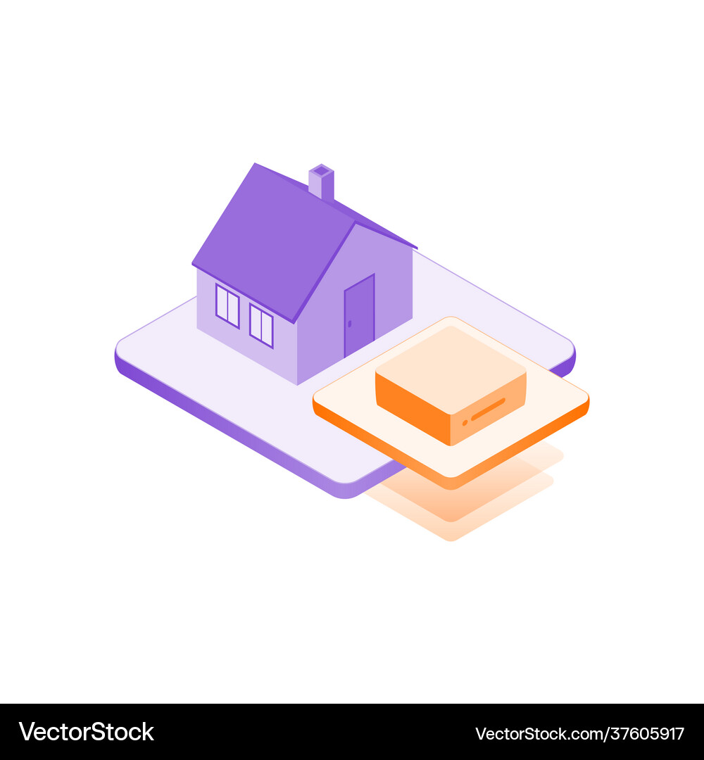 Icon smart home end smart home gateway isometric Vector Image