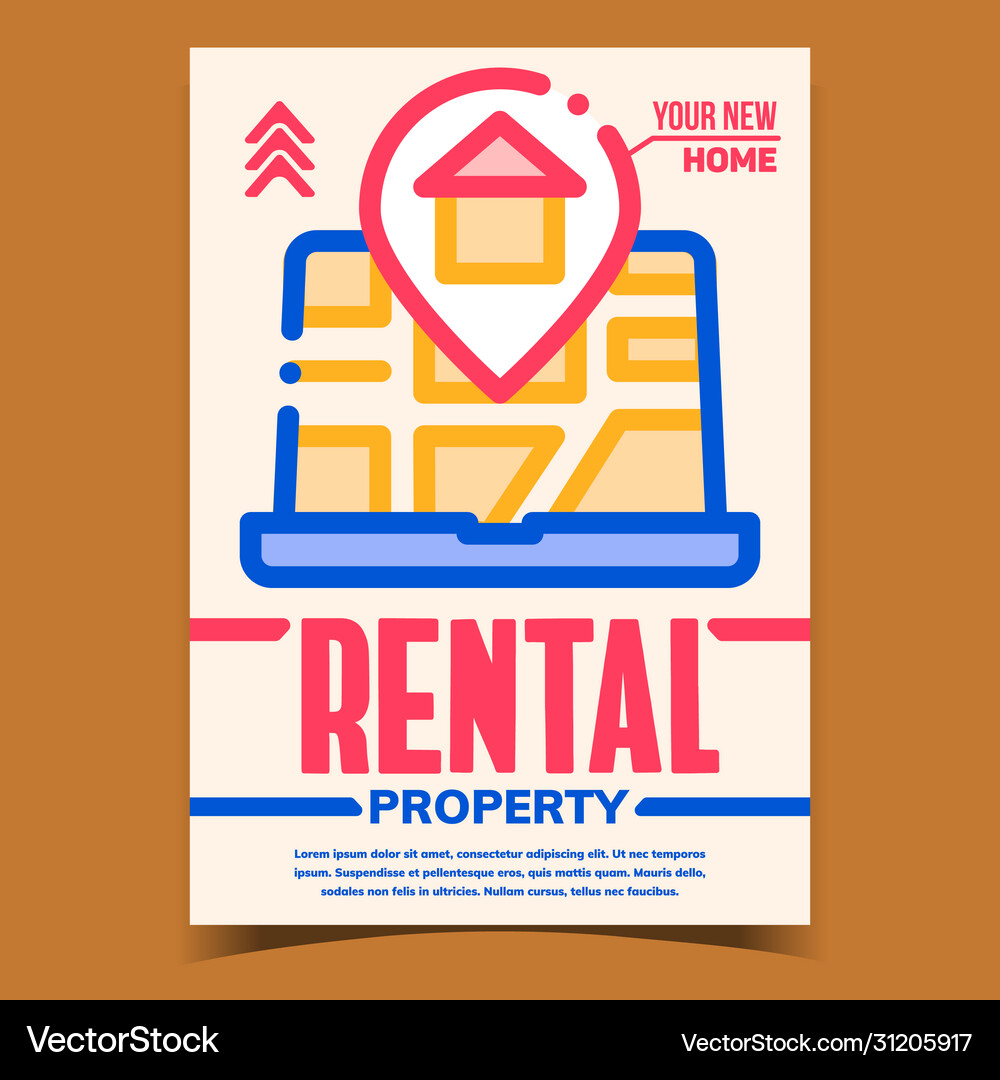 Rental property creative advertising banner Vector Image