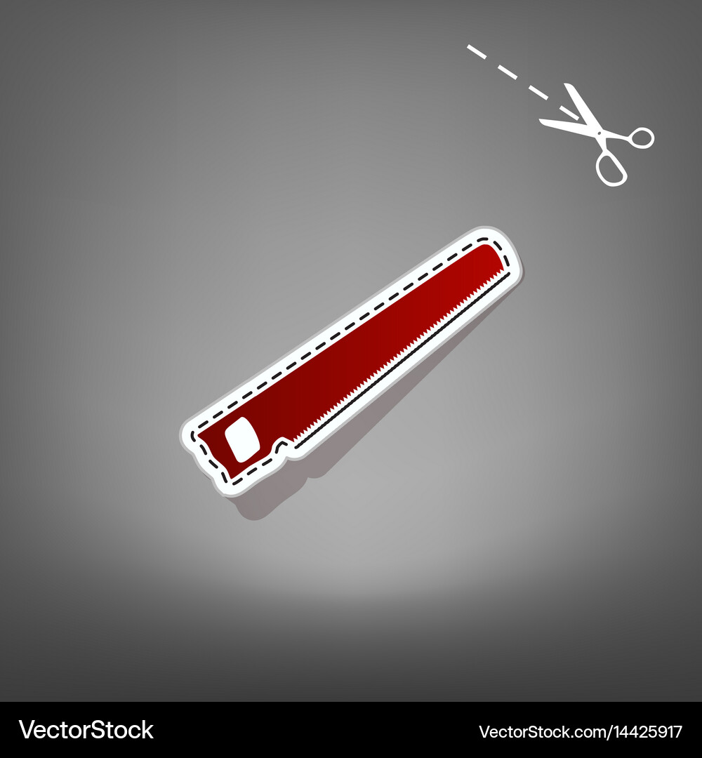 Saw simple sign red icon Royalty Free Vector Image