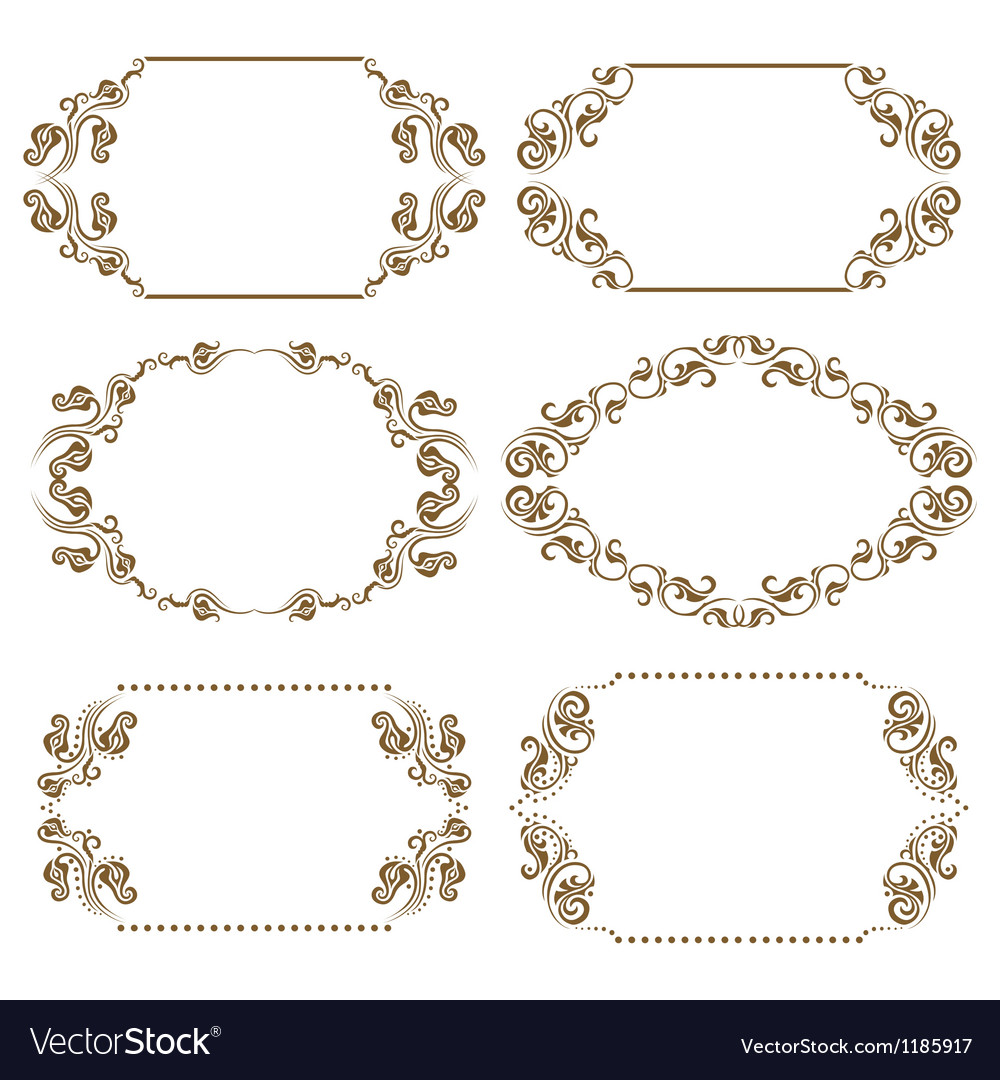 Set ornate frames Royalty Free Vector Image - VectorStock