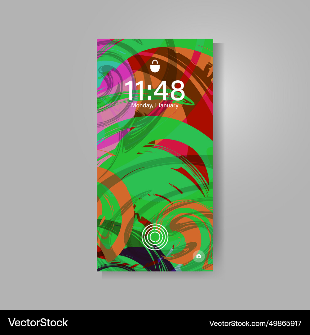 Smartphone screen with colorful watercolor Vector Image