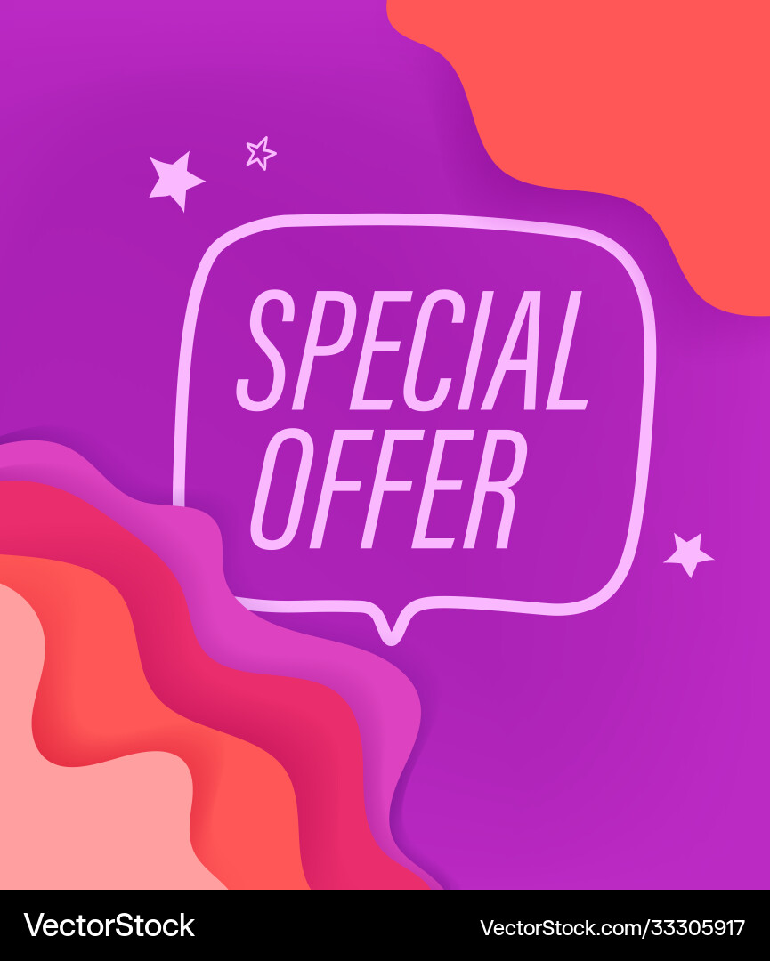 Special offer banner with abstract color waves Vector Image