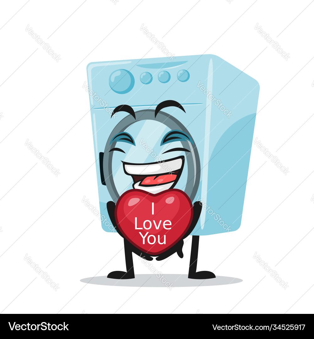 Washing machine mascot or character Royalty Free Vector
