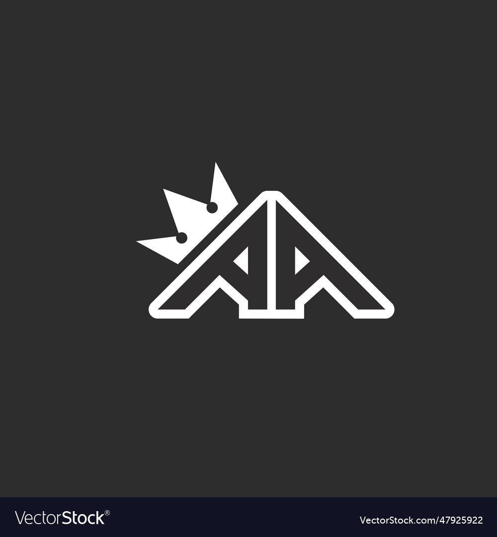 A logo monogram symbol with crown shape design Vector Image