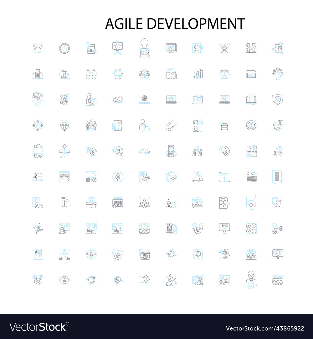 Agile development icons signs outline symbols Vector Image Agile development icons signs outline symbols Vector Image