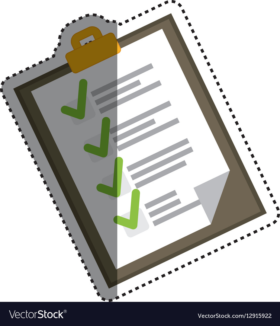 Checklist document isolated Royalty Free Vector Image