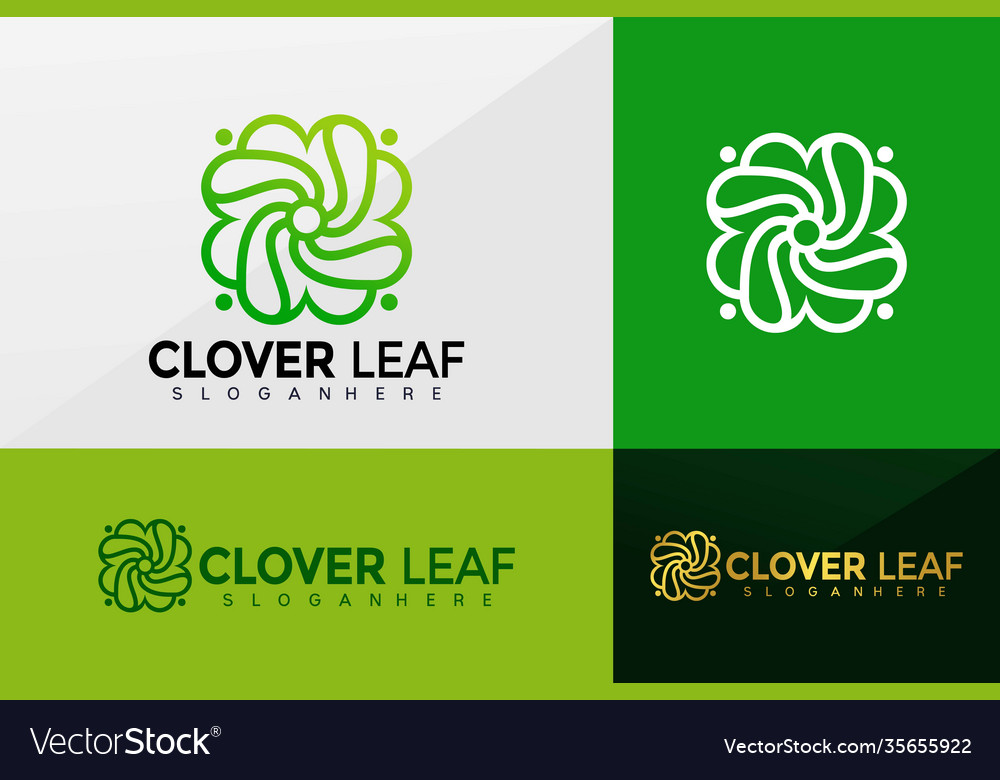 Clover leaf logo brand identity logos design Vector Image