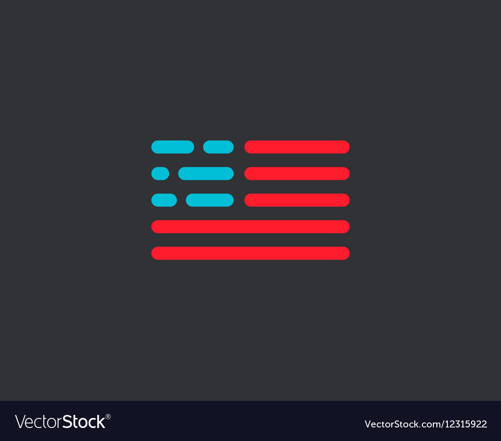Code american flag logo design USA patriot tech Vector Image