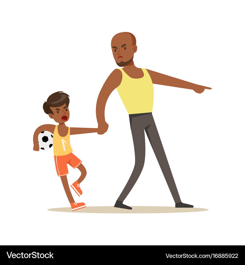 Father yelling at his son negative emotions Vector Image